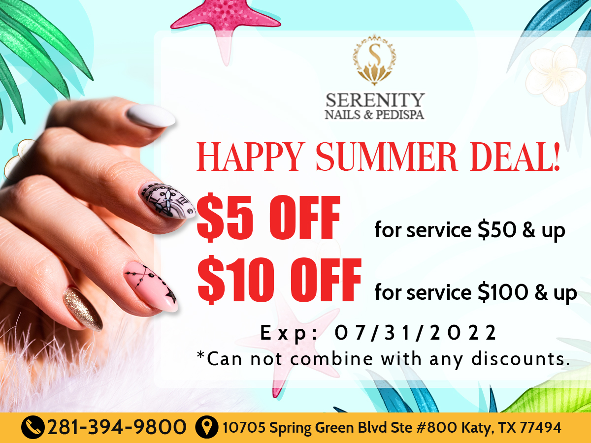 HAPPY SUMMER DEAL! from Serenity Nails & PediSpa - Beauty Coupons ...